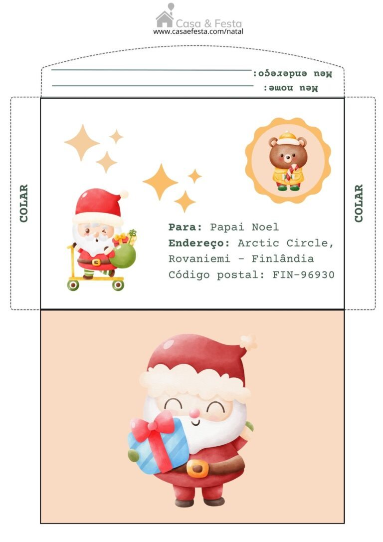Cartinha para o Papai Noel: 5 modelos para imprimir